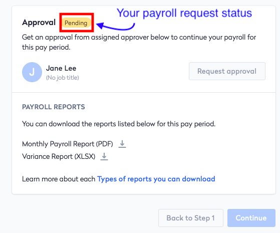 Request for payroll approval